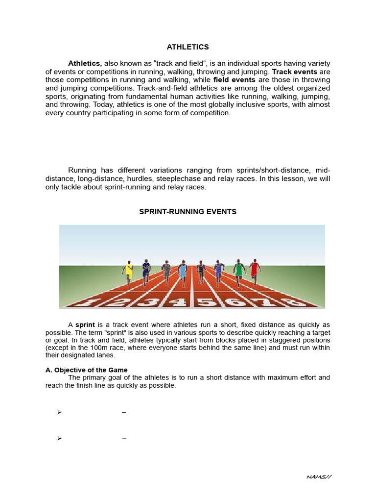 Handouts Athletics' | PDF | Track And Field | Running