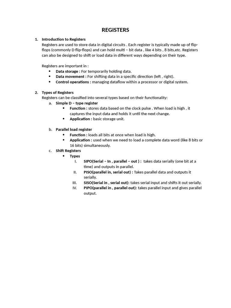 Registers in Verilog | PDF