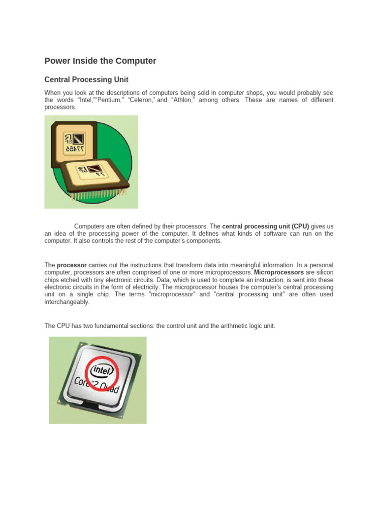 Microprocessor Functions Explained | PDF | Central Processing Unit ...