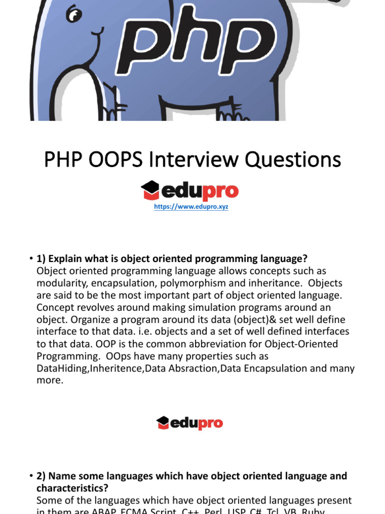Phpoopsinterviewquestions 180110141851 | PDF | Object Oriented Programming | Class (Computer ...