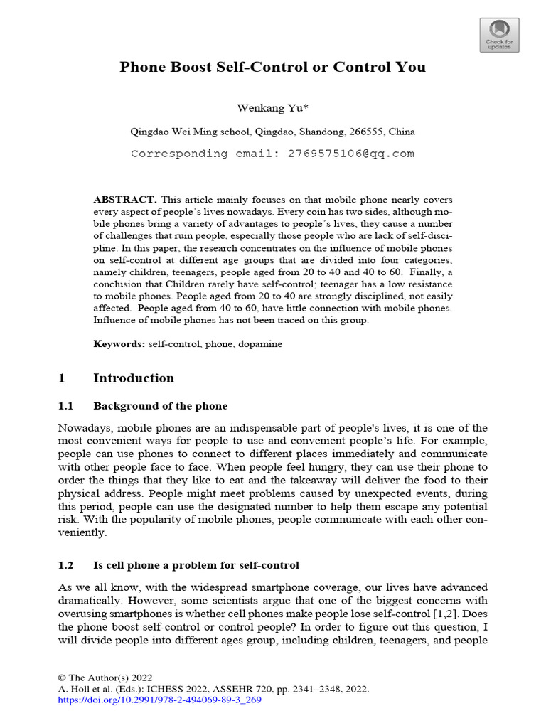Phone Boost Self-Control or Control You | PDF | Self Control | Self ...