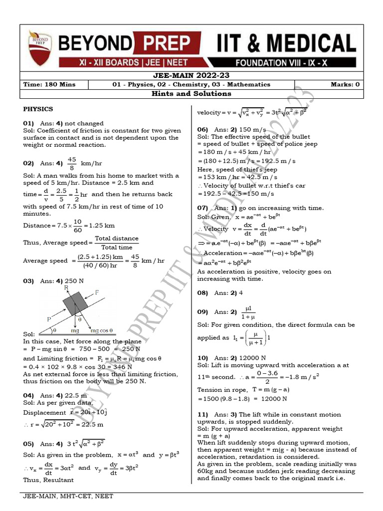 Jee Main Cummulative Sol | PDF | Redox | Ion