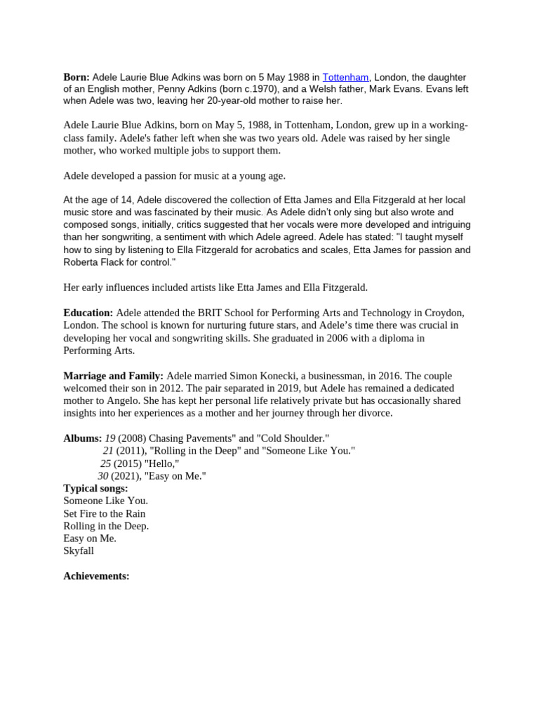 Adele | PDF | Adele | Pop Music