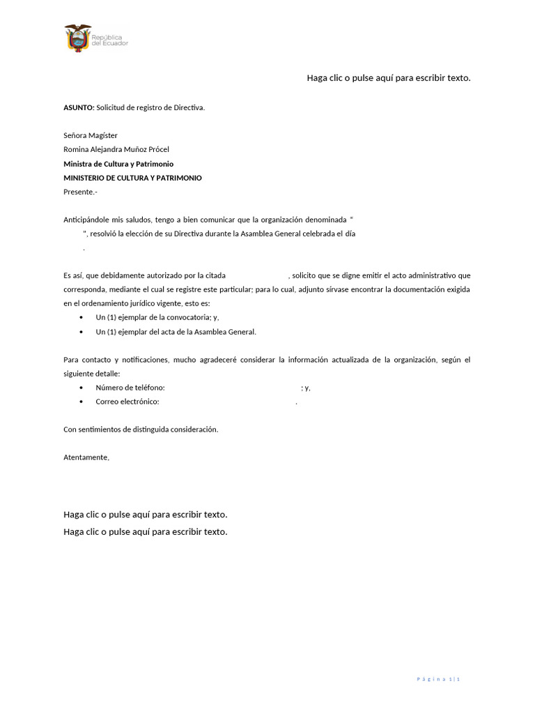 Formato de Solicitud de Registro de Directiva | PDF