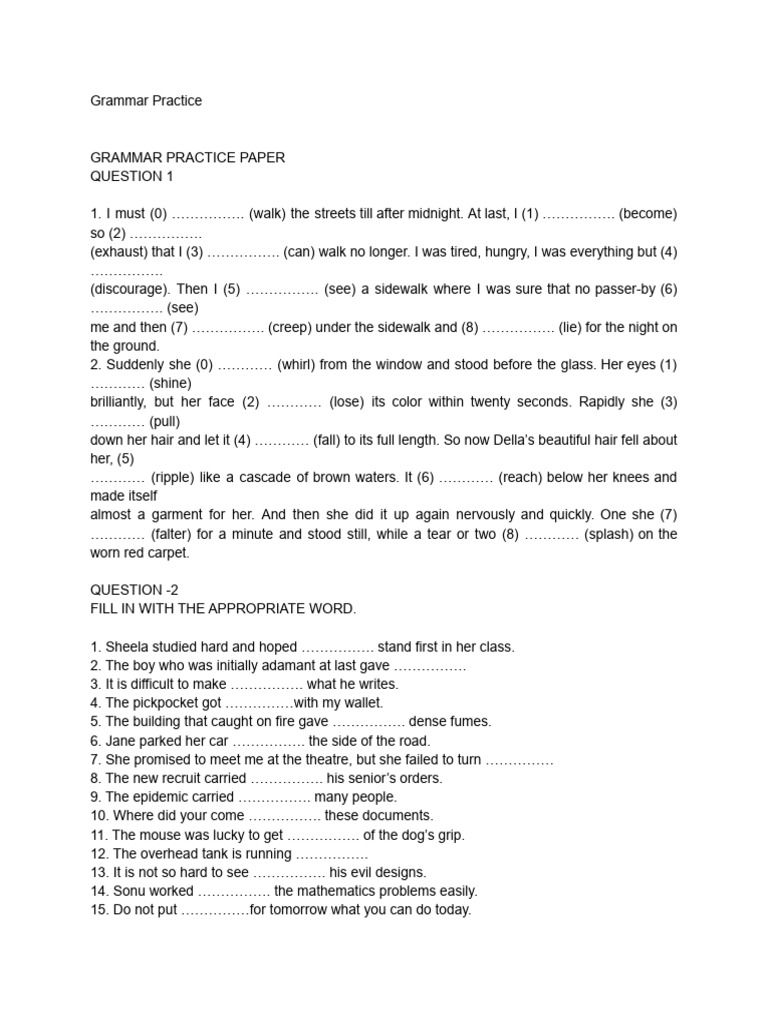 Grammar Practice | PDF