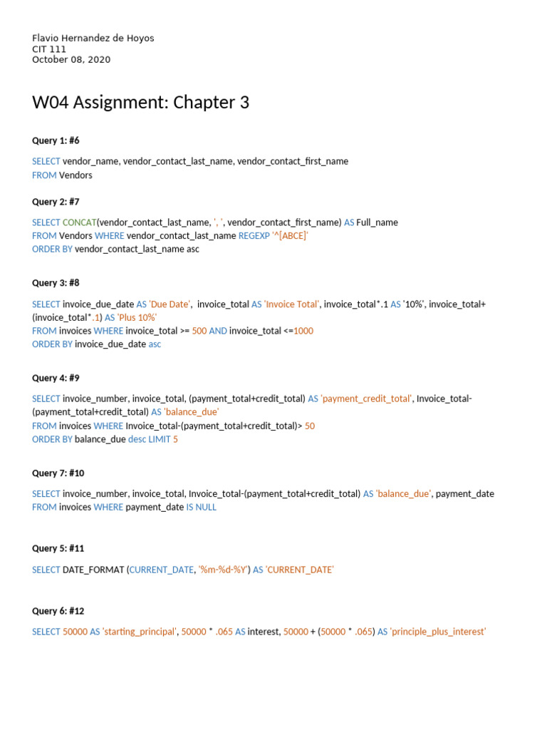 CIT111 W04 Assignment | PDF