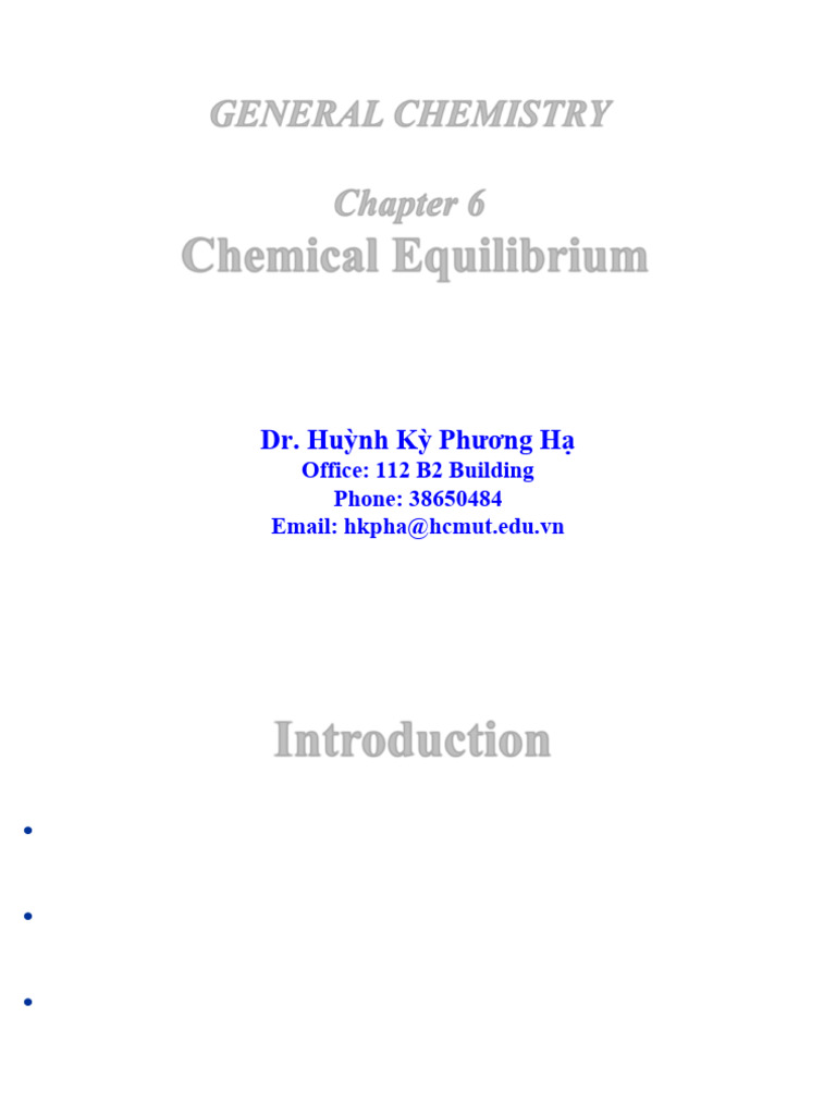 TuanAnh Chapter 6 Equilibrium | PDF | Chemical Equilibrium | Reaction Rate