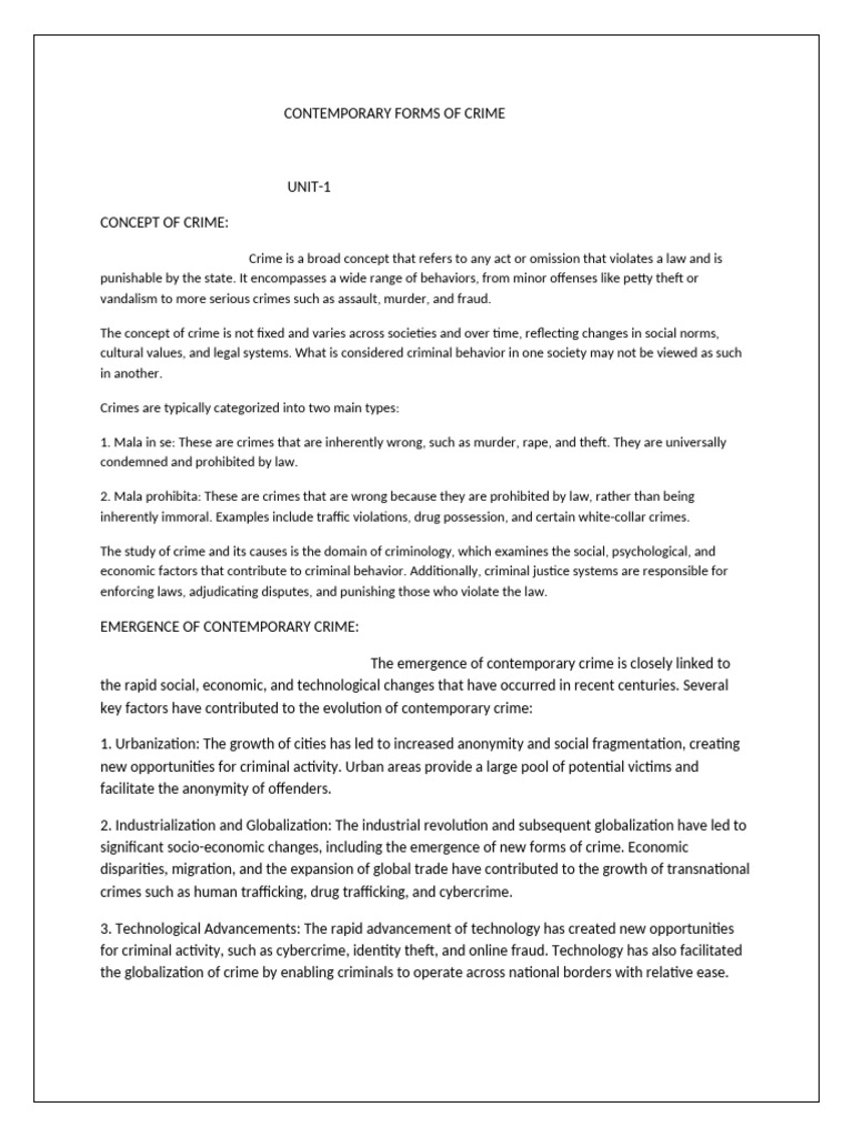Contemporary Forms of Crime Explained | PDF | Denial Of Service Attack ...