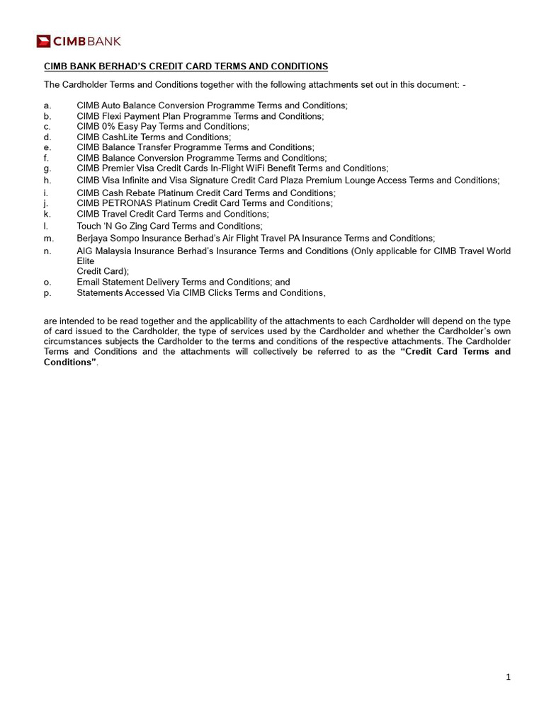 bank-cardholder-tnc-eng | PDF | Credit Card | Visa Inc.