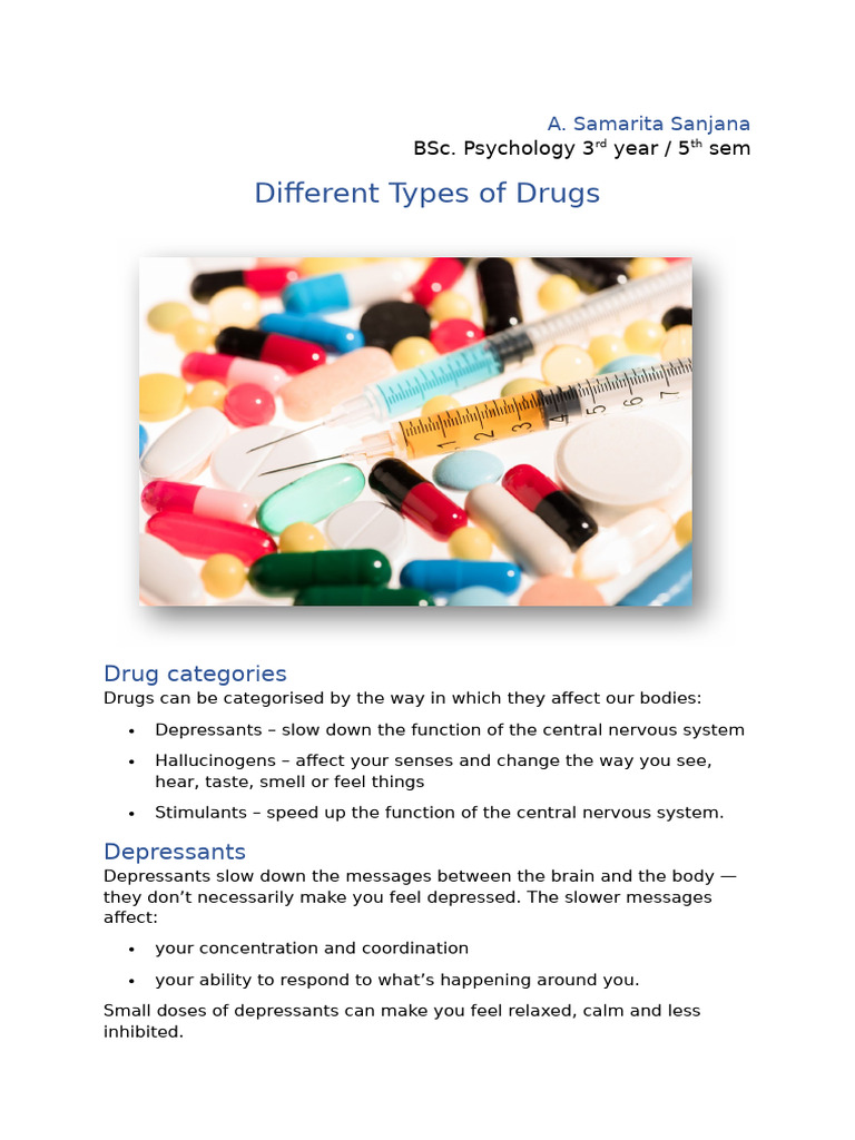 Different Types of Drugs | PDF | Analgesic | Medicine