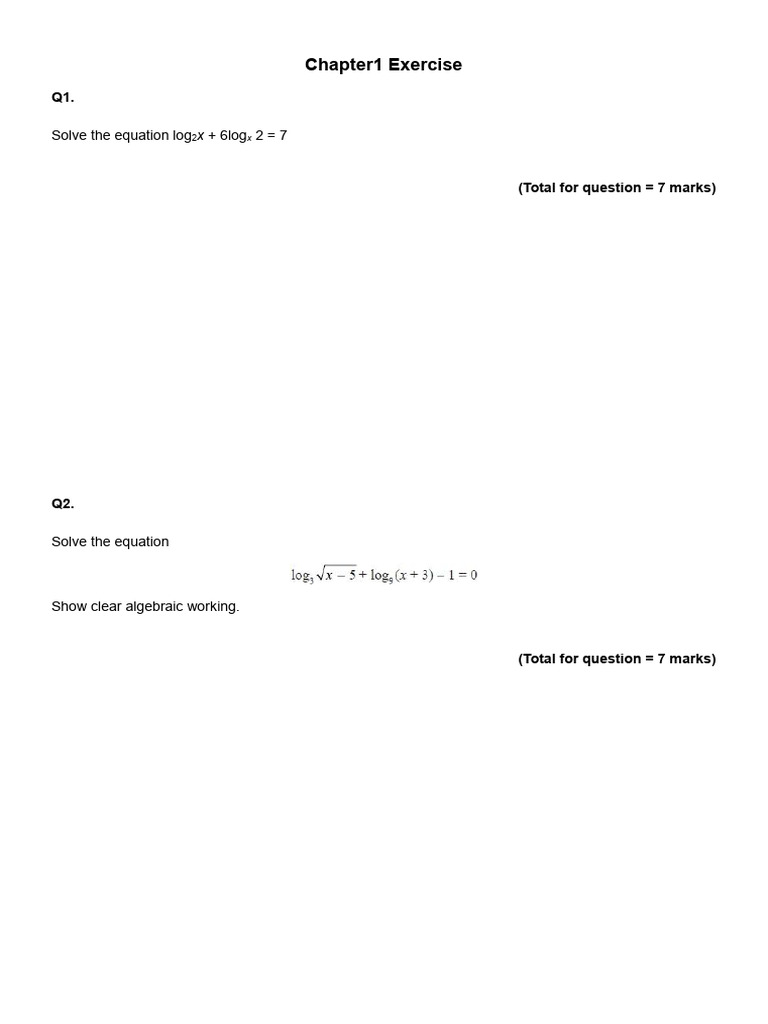 Ig FP Chapter1 Exercise1 | PDF | Equations | Mathematics