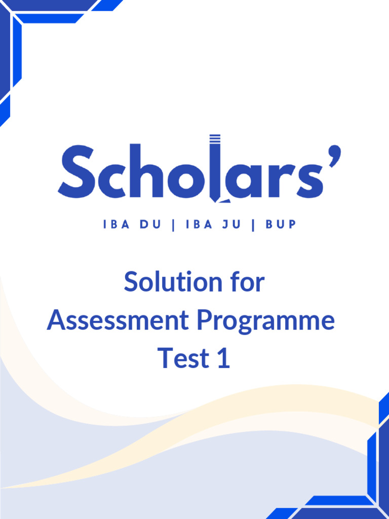 Scholars' Assessment Test 1 - Solution | PDF | Mean | Argument