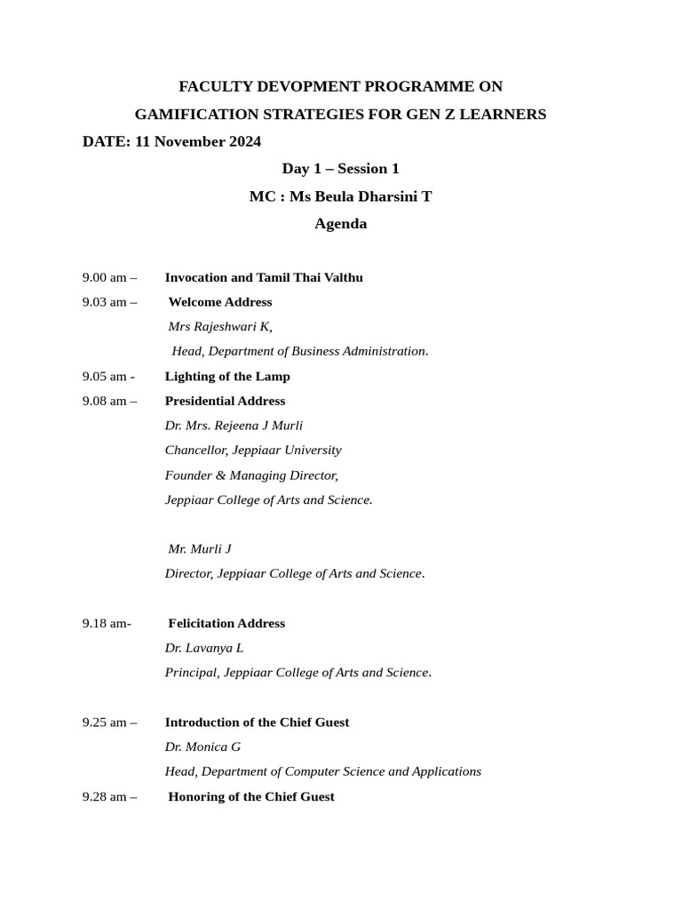 ATAL FDP MC Script Day 1 | PDF | Career & Growth