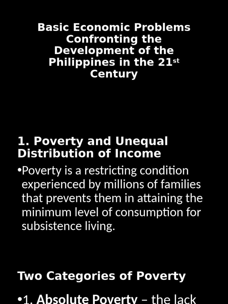 Basic Economic Problems Confronting The Development | PDF | Poverty | Poverty & Homelessness