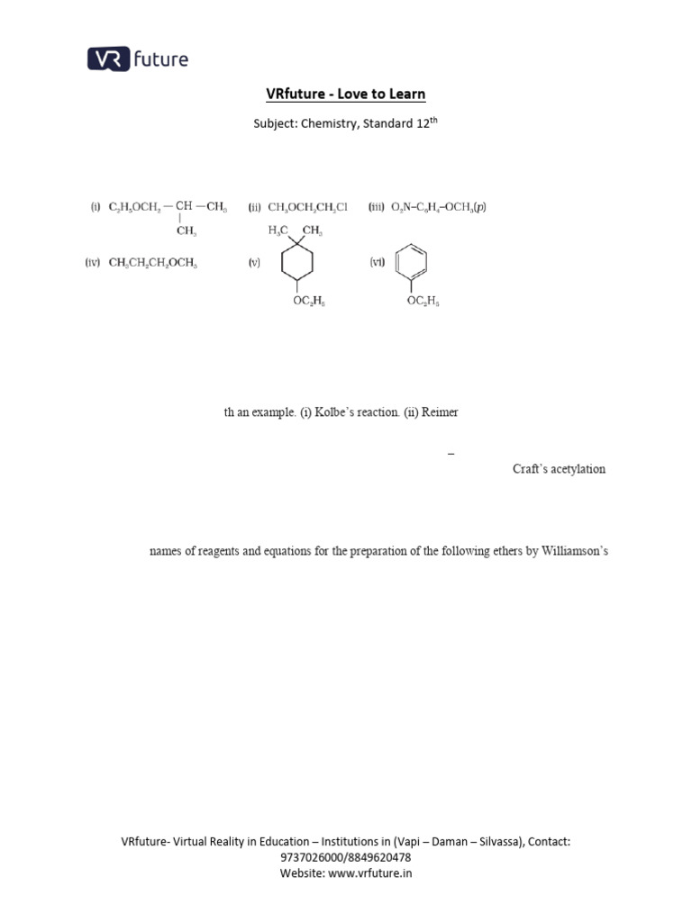 Chem Chap 2 - Alcohol, Phenol, Ethers | PDF