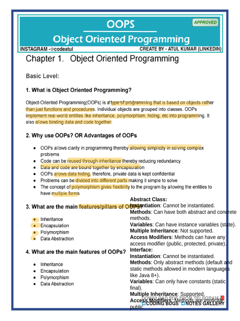 Oops Important Questions-Output | PDF | Computers