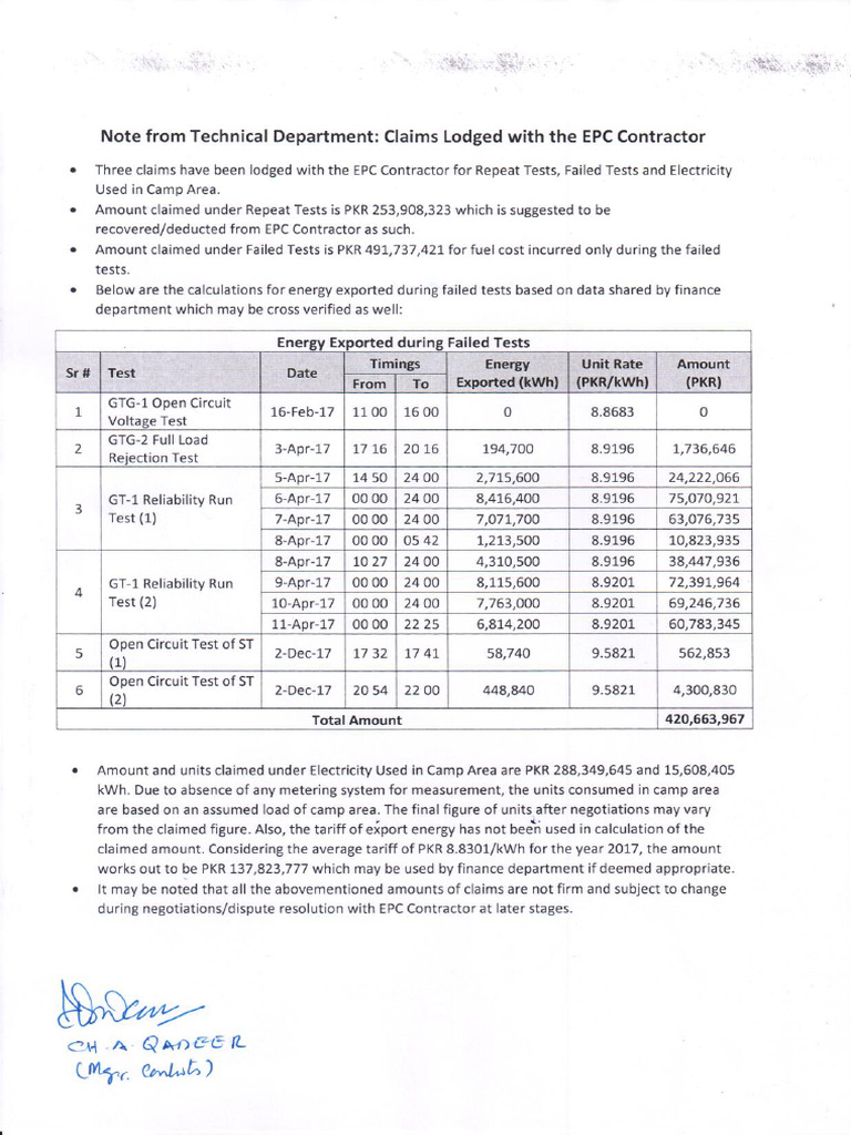 Note From Technical Department | PDF