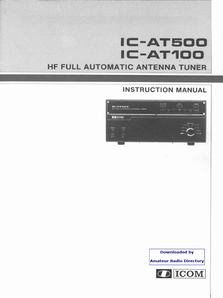 Icom At-100 At-500 User | PDF | Home & Garden