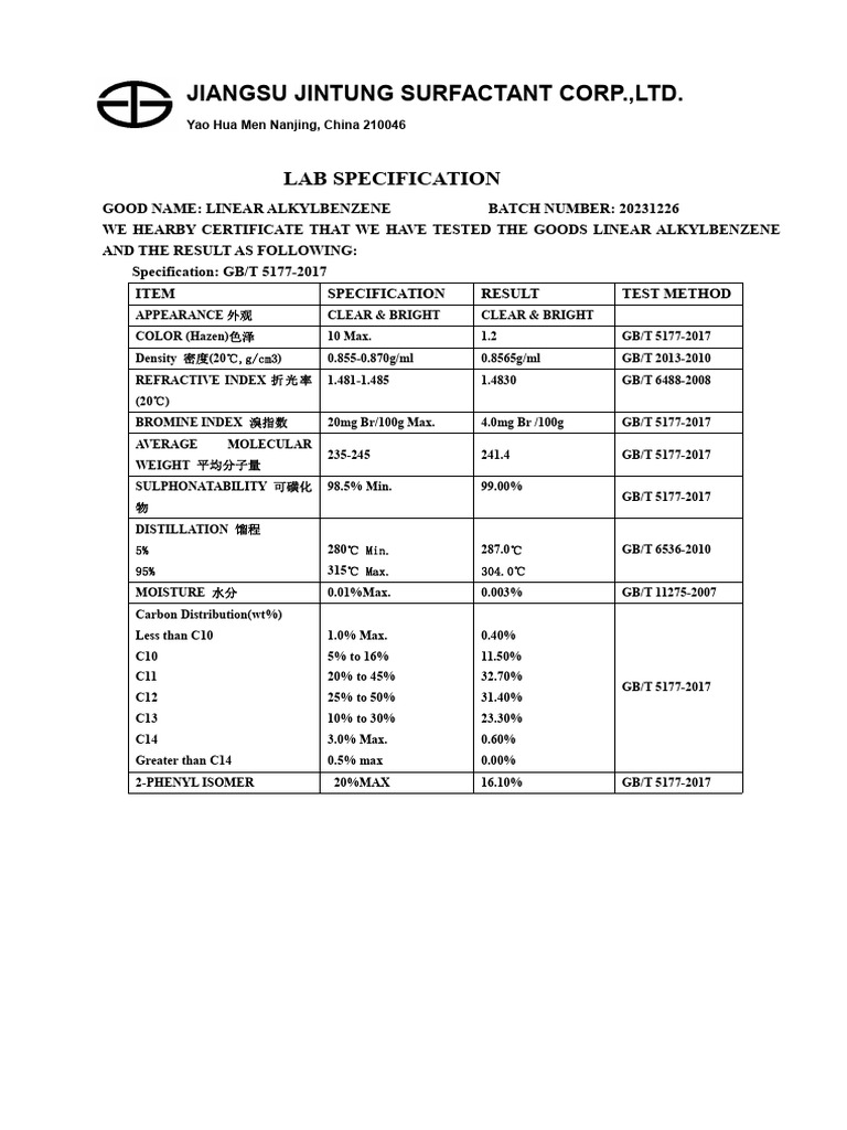 LAB SPC | PDF | Chemical Substances