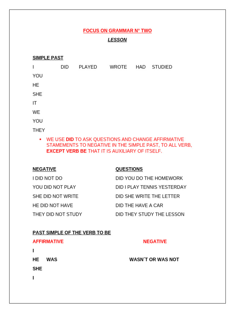 Focus On Grammar | PDF