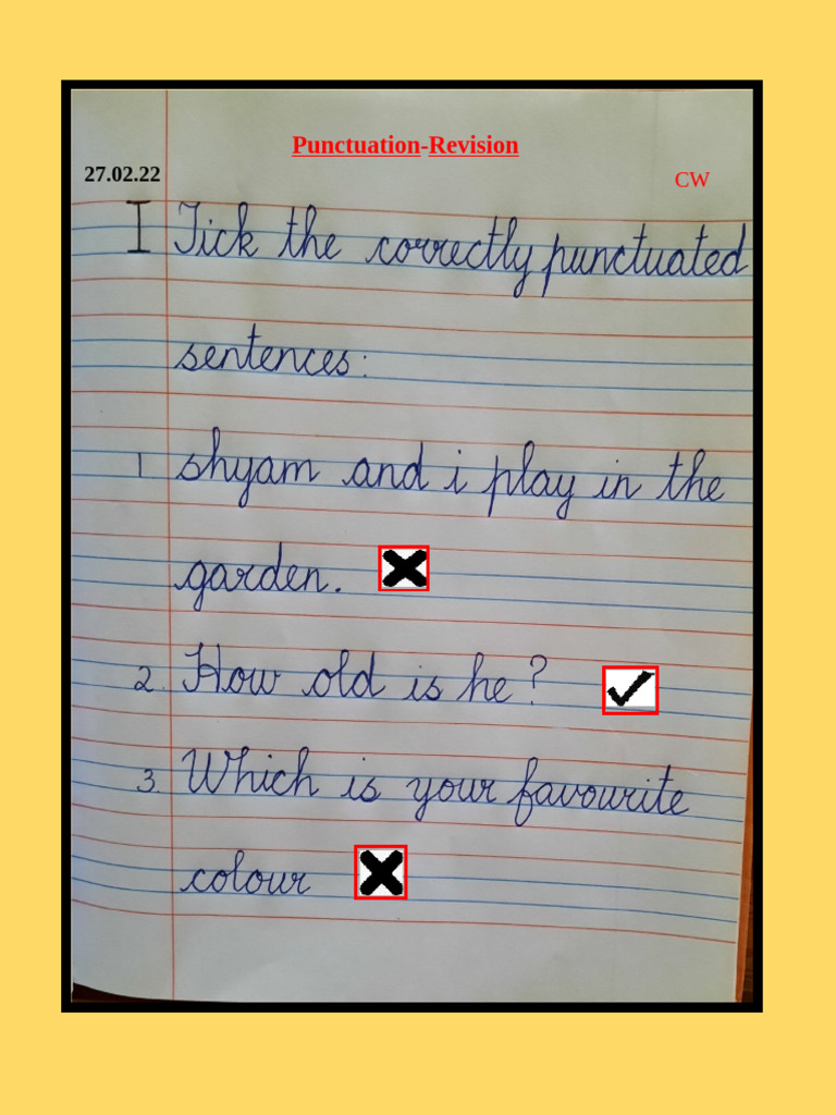 Revision Punctuation CW & HW . | PDF