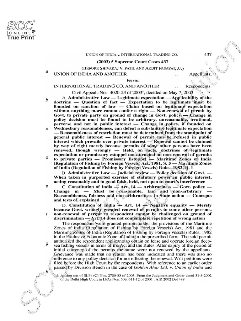 TP 2003 5 SCC 437 448 Sidhant222653 Hnluacin 20240807 212145 1 12 | PDF ...