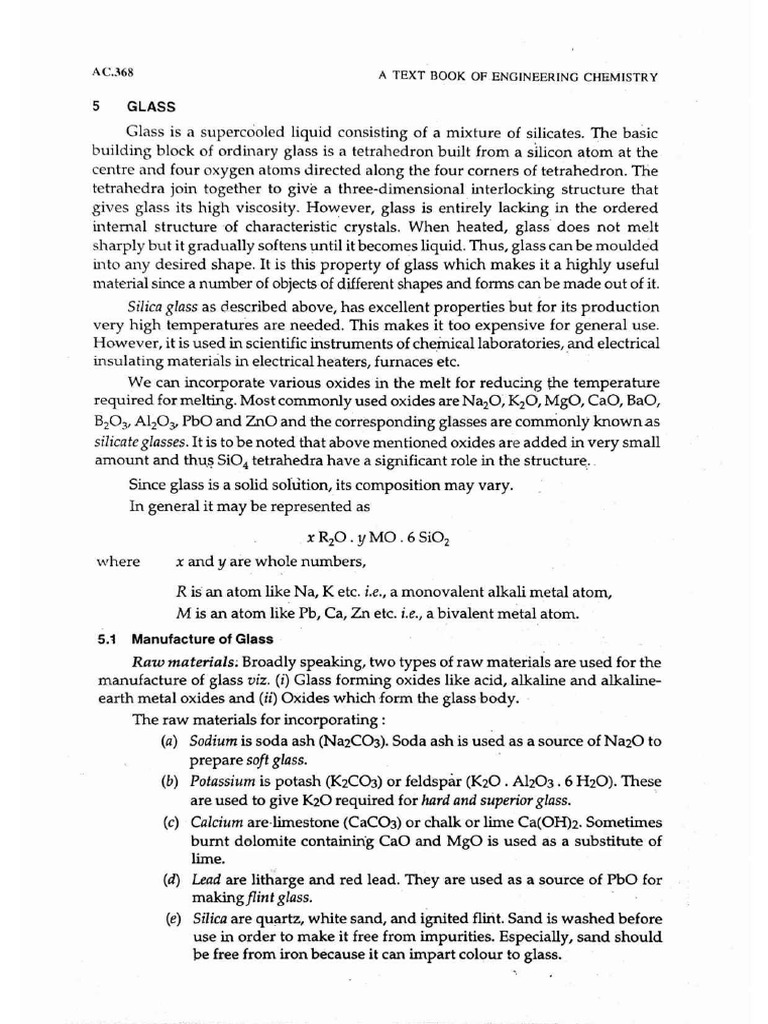Glass and Its Classifications (SCD Sir) | PDF
