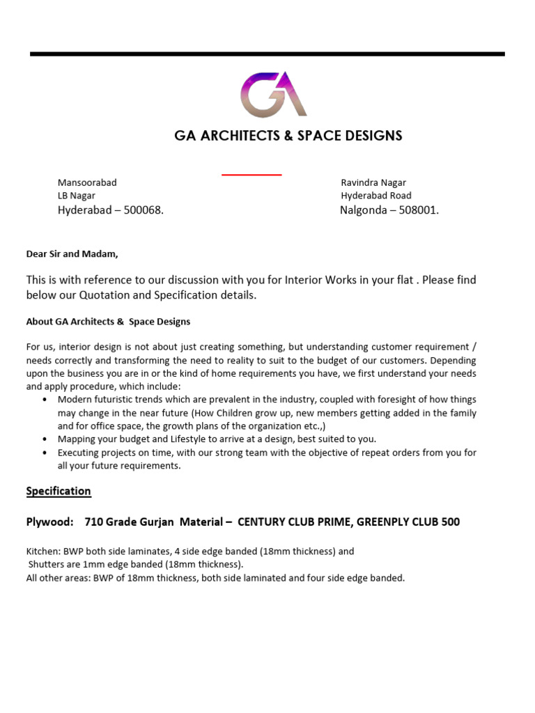 Karthick Revised Quotation | PDF | Lamination | Door