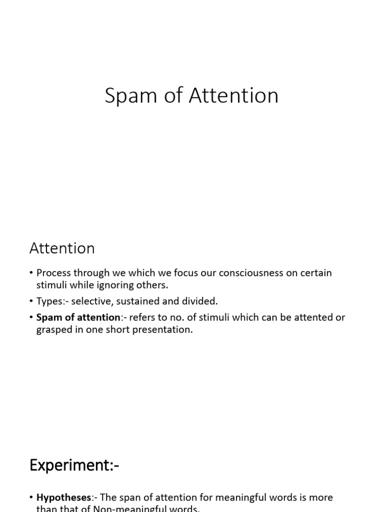 Spam of Attention | PDF | Science & Mathematics