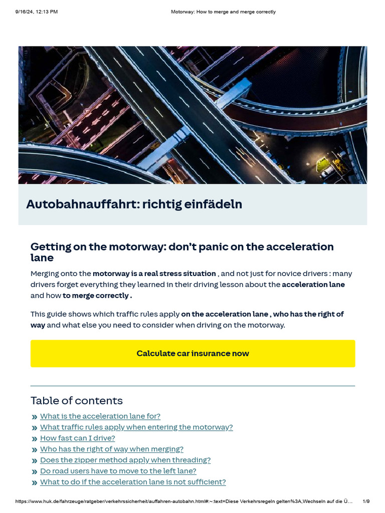 Motorway - How To Merge and Merge Correctly | PDF | Traffic | Controlled Access Highway