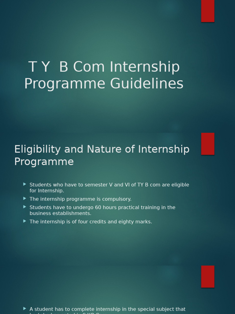 TY B Com Internship Programme Guidelines | PDF | Career & Growth