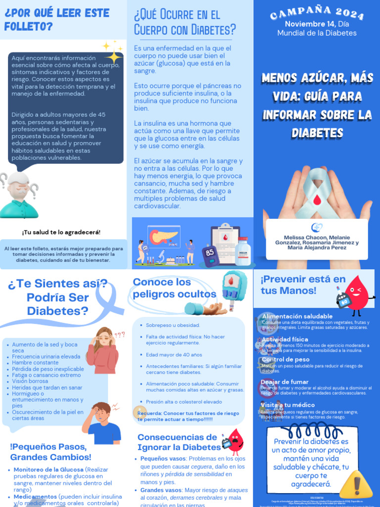 Folleto Inforrmativo de La Diabetes Llamativo PDF | PDF | Diabetes ...