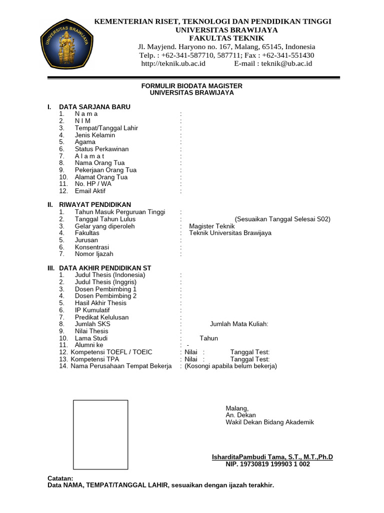 Bio Jur S2 Nim Nama | PDF