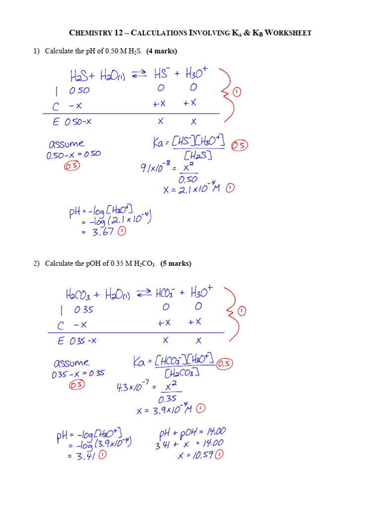 Chemical calculation | PDF | Ph | Acid