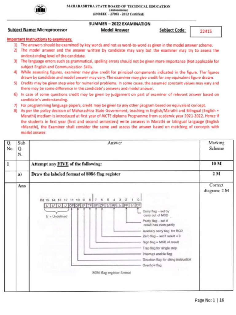 Mic Model Answer 1 | PDF