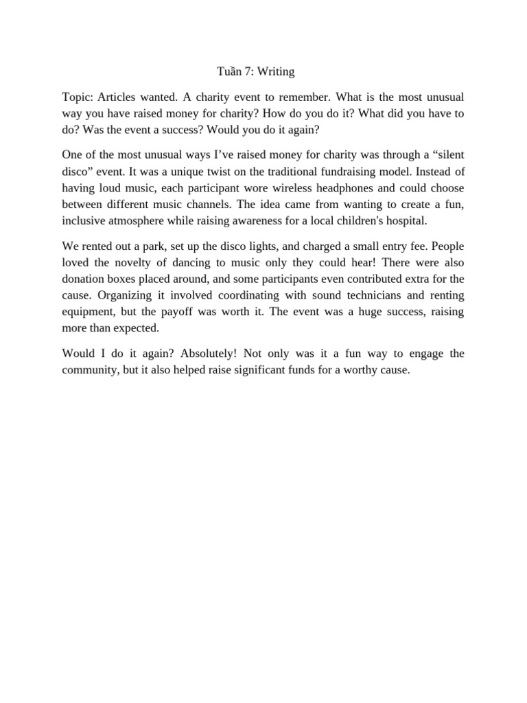 Tuần 7 WRITTING FCE | PDF