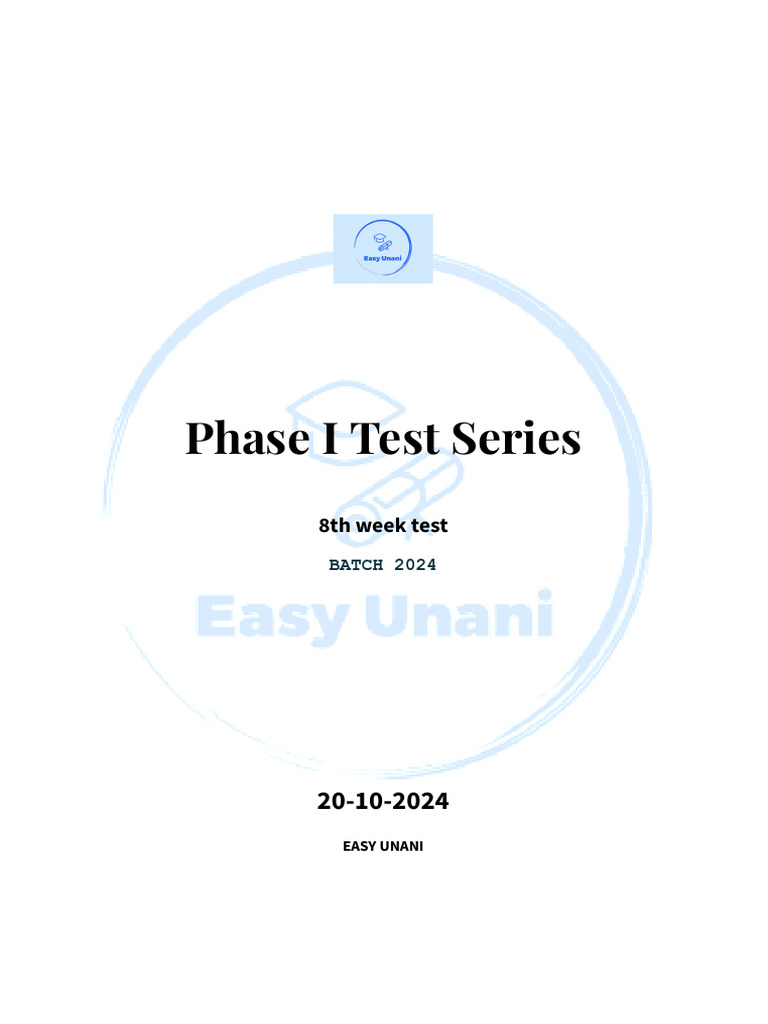8th Week Test 20 - 10 - 2024 | PDF