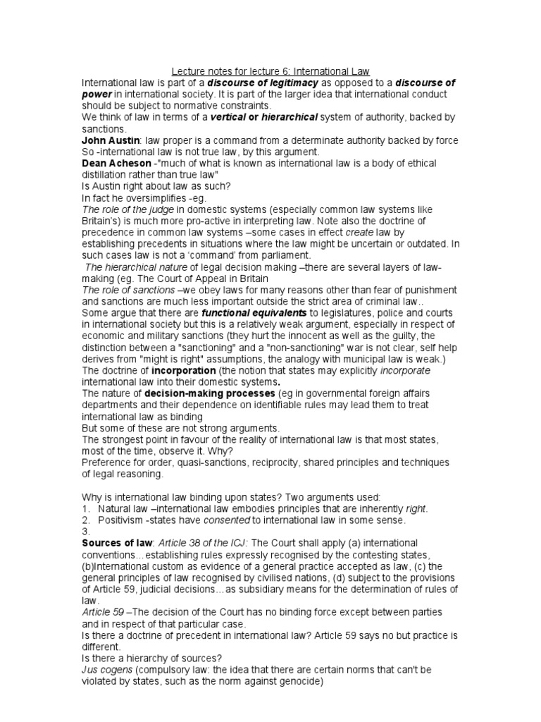 2030 Lec 6 | PDF | International Law | Public International Law 2030 Lec 6 | PDF | International Law | Public International Law