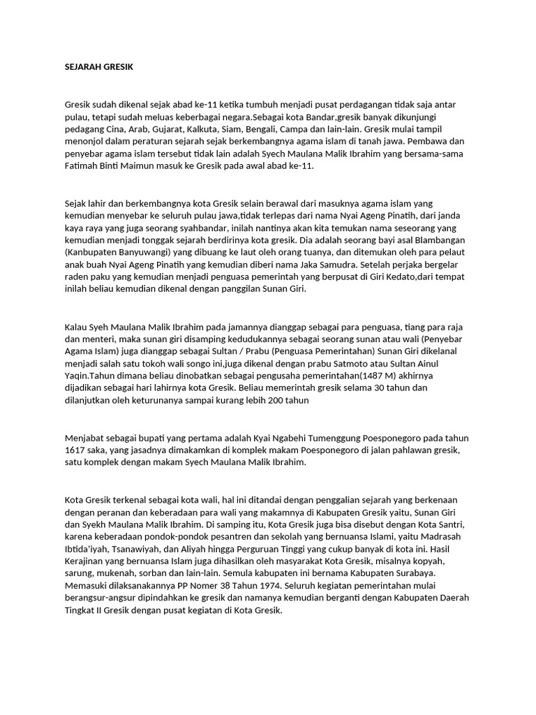 Sejarah dan Peran Gresik | PDF