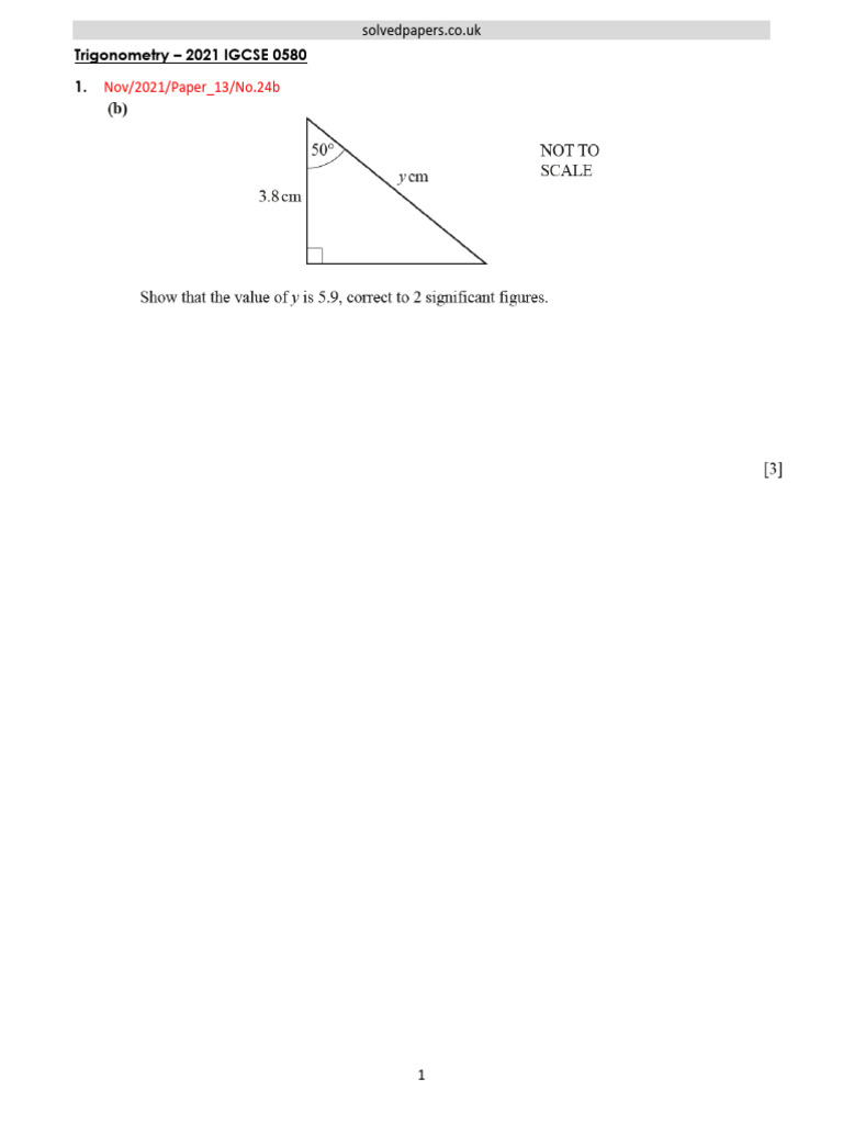 2021 Trigonometry IGCSE 0580 | PDF | Art