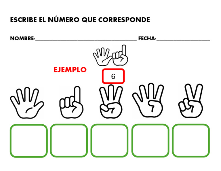 Cuenta Con Los Dedos - Escribe El Número | PDF