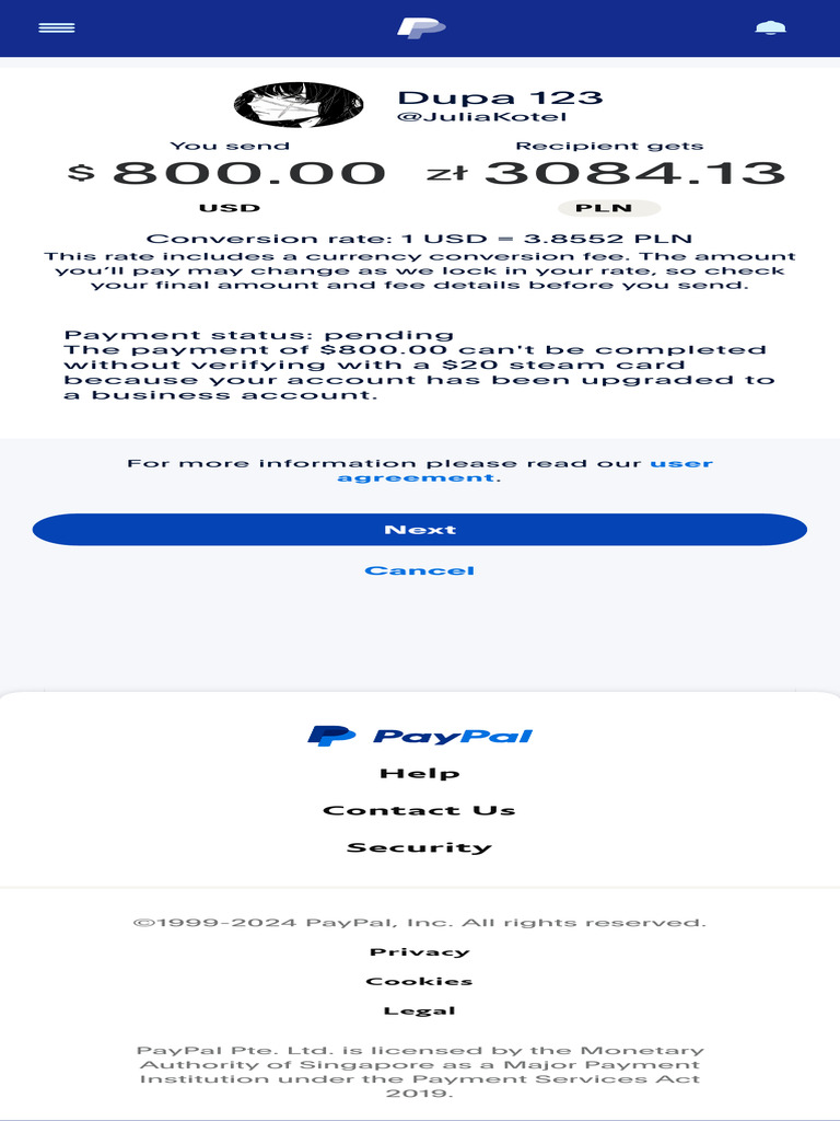 PayPal Payment Verification Issue | PDF | Business | Law