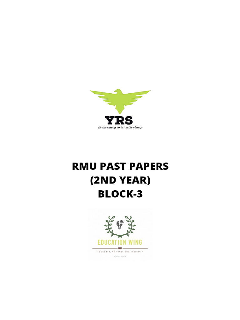 YRS BLOCK-3 (2nd Year Past Papers) | PDF