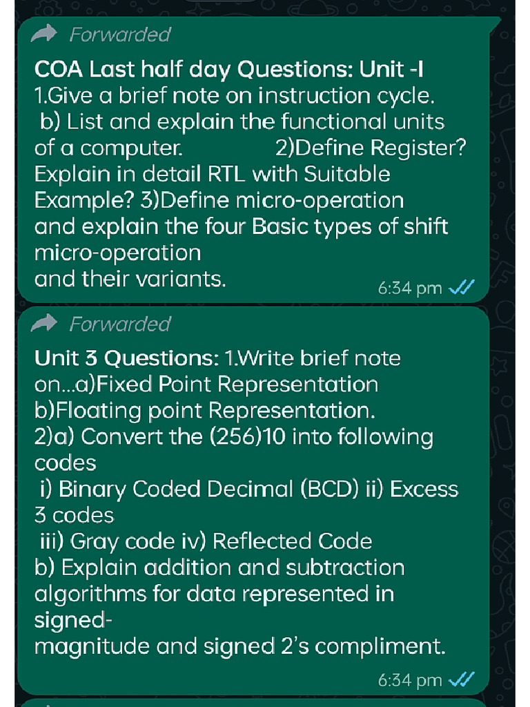 Coa Last Minute Help Important Questions | PDF