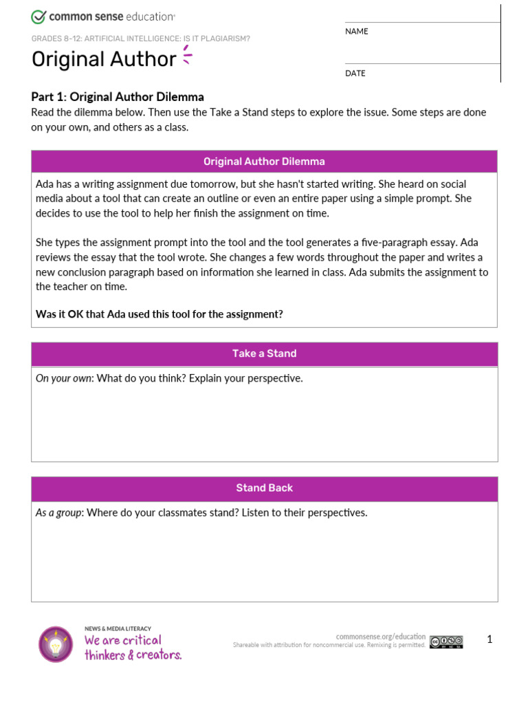 Artificial Intelligence and Plagiarism - Original Author Dilemma ...