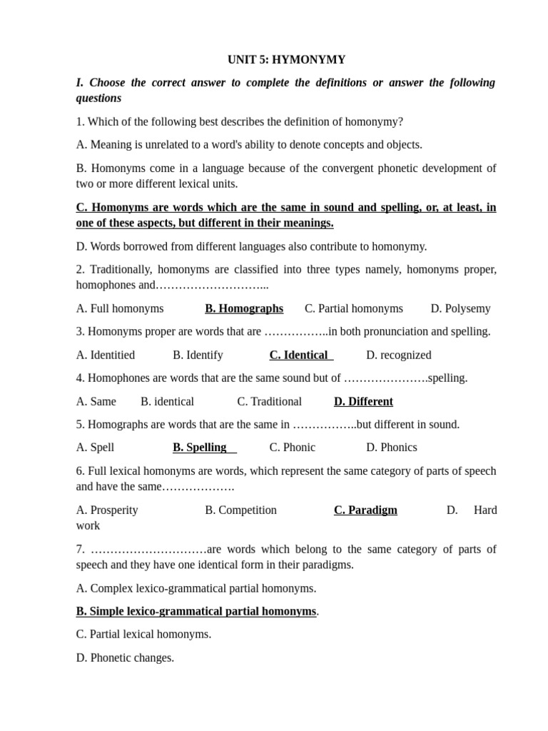 Từ vựng UNIT 5, 6, 7 | PDF | Idiom | Semantics