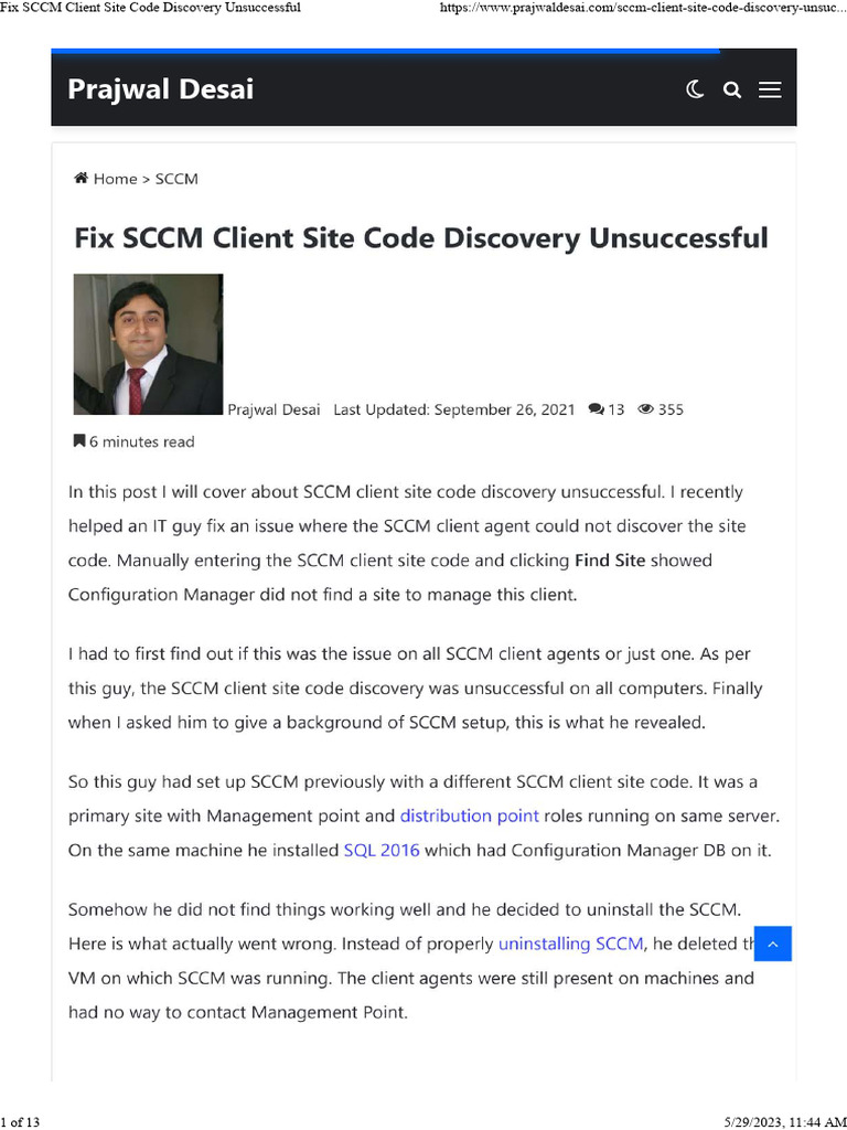 Fix SCCM Client Site Code Discovery Unsuccessful | PDF | Government ...