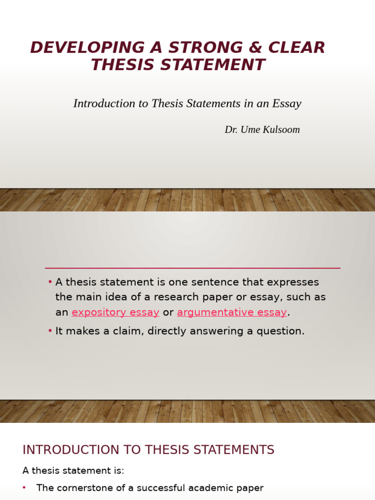 Crafting Strong Thesis Statements | PDF | Essays | Thesis