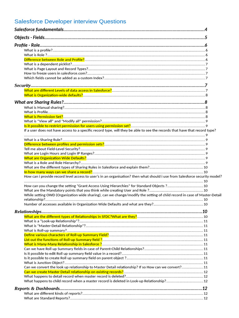 SF Interview Question Sheet Last | PDF | Cloud Computing | Software As ...