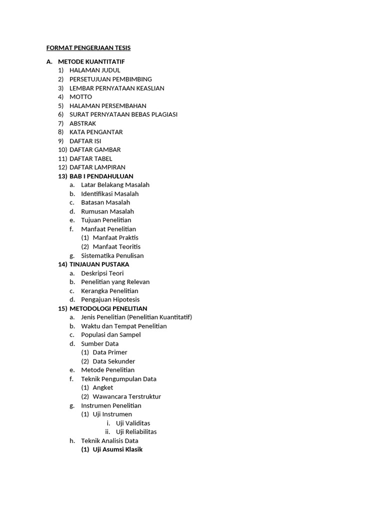Format Pengerjaan Tesis Iaid | PDF